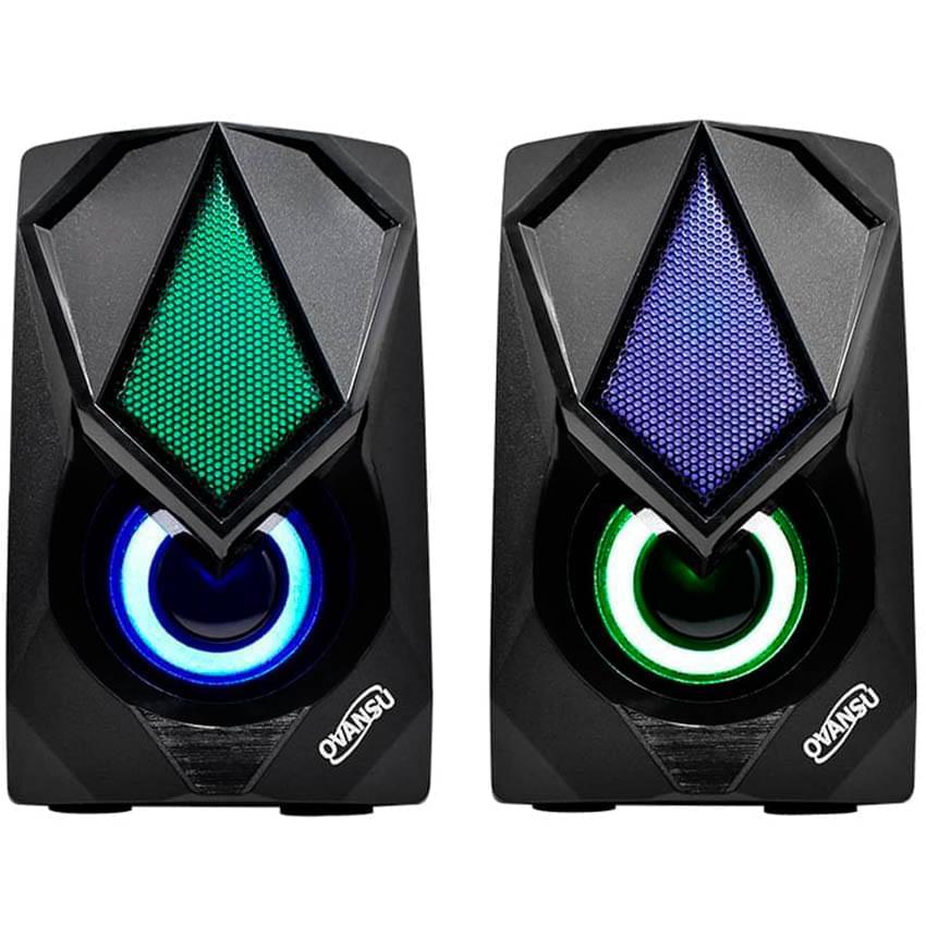 Parlante Pc 2.0 Usb Nisuta Os-Pau66 Rgb Negro