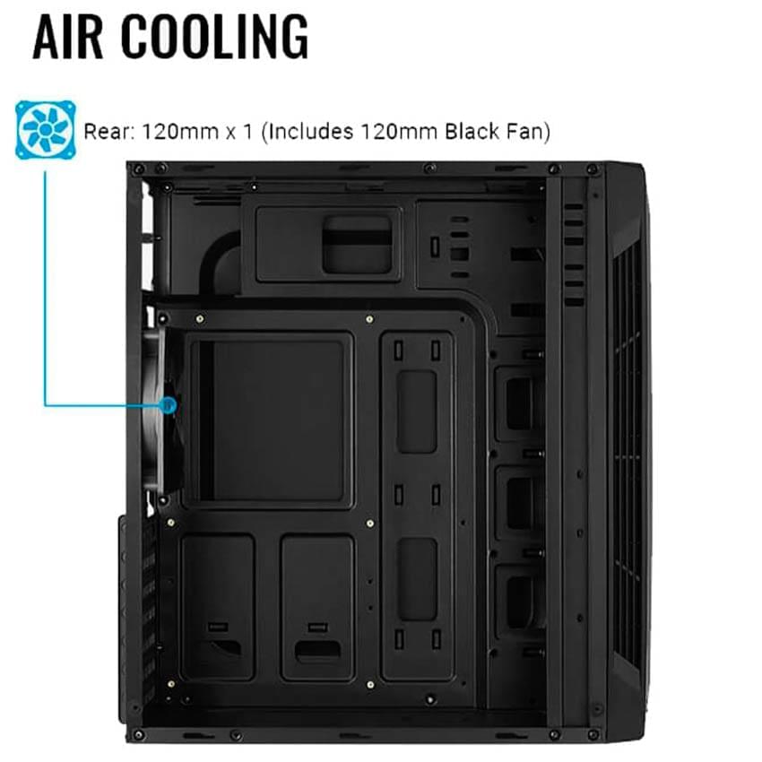 Gabinete Aerocool Split Rgb 1 Fan Negro Atx Mid Tower