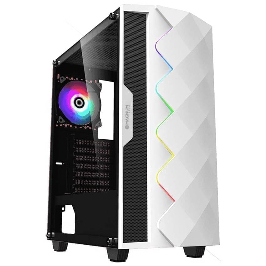 Gabinete Magnum Tech Mt-235gmw Rgb Blanco Atx Mid Tower