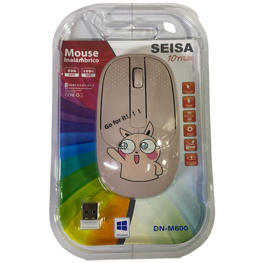 Mouse Seisa Dn-M600 Inalambrico Recargable Rosa