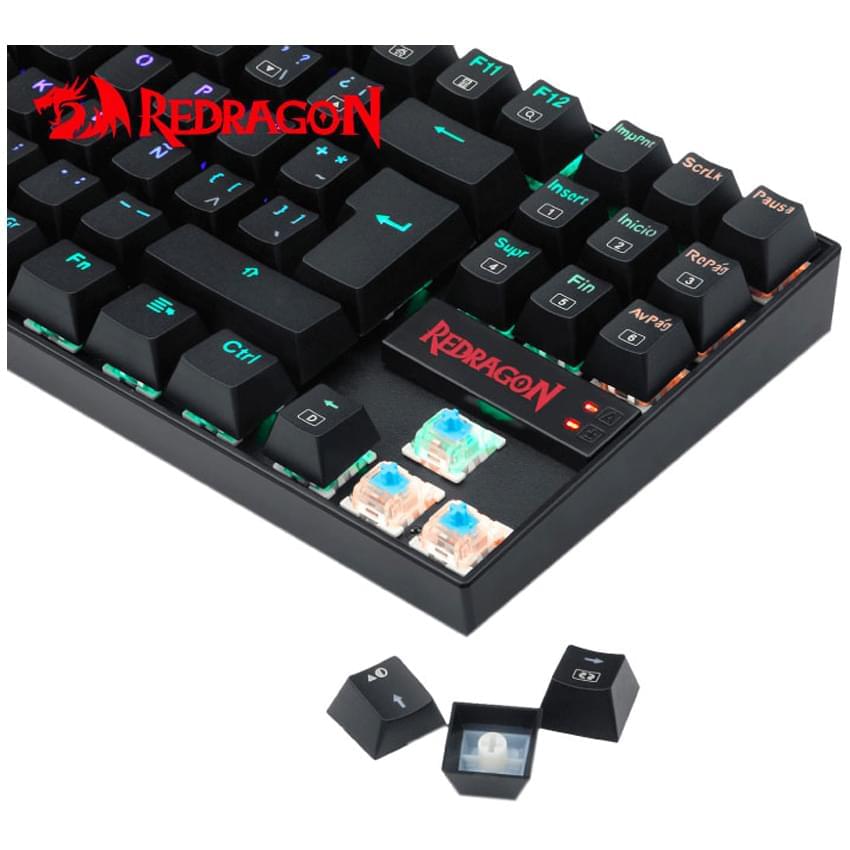 Teclado Mecanico Redragon Kumara Rainbow Negro Switch Red
