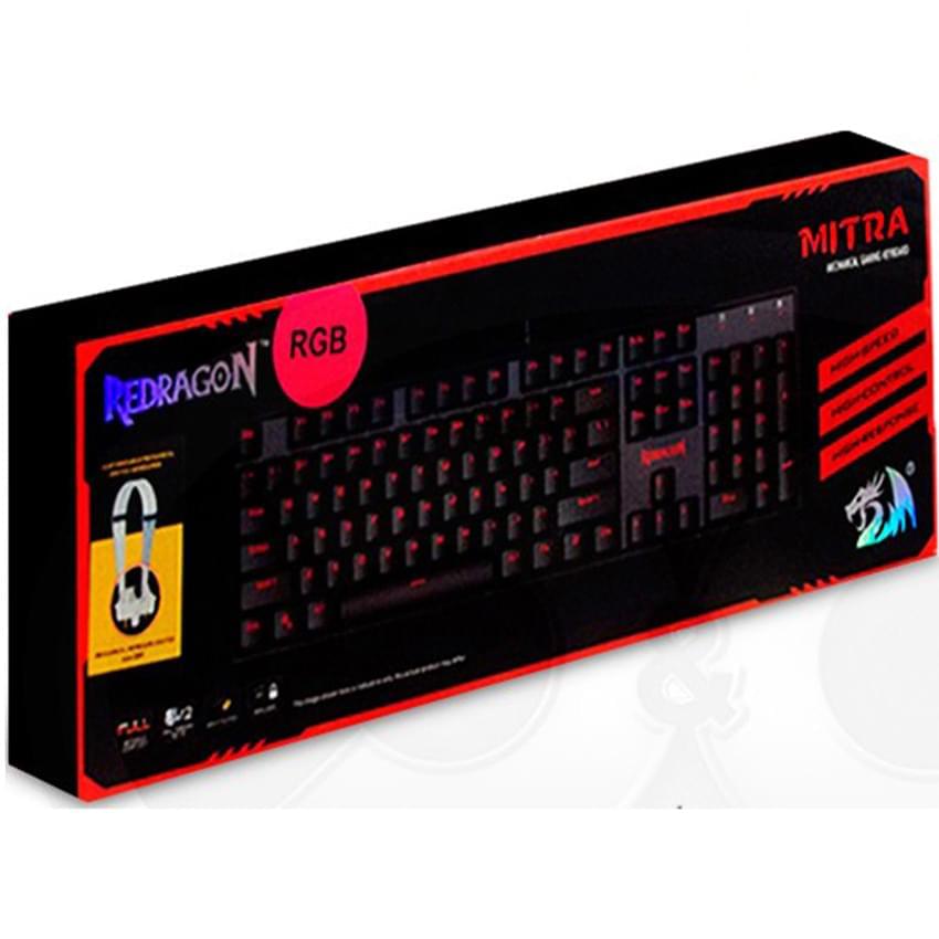 Teclado Mecanico Redragon Mitra Rgb Negro Switch Red