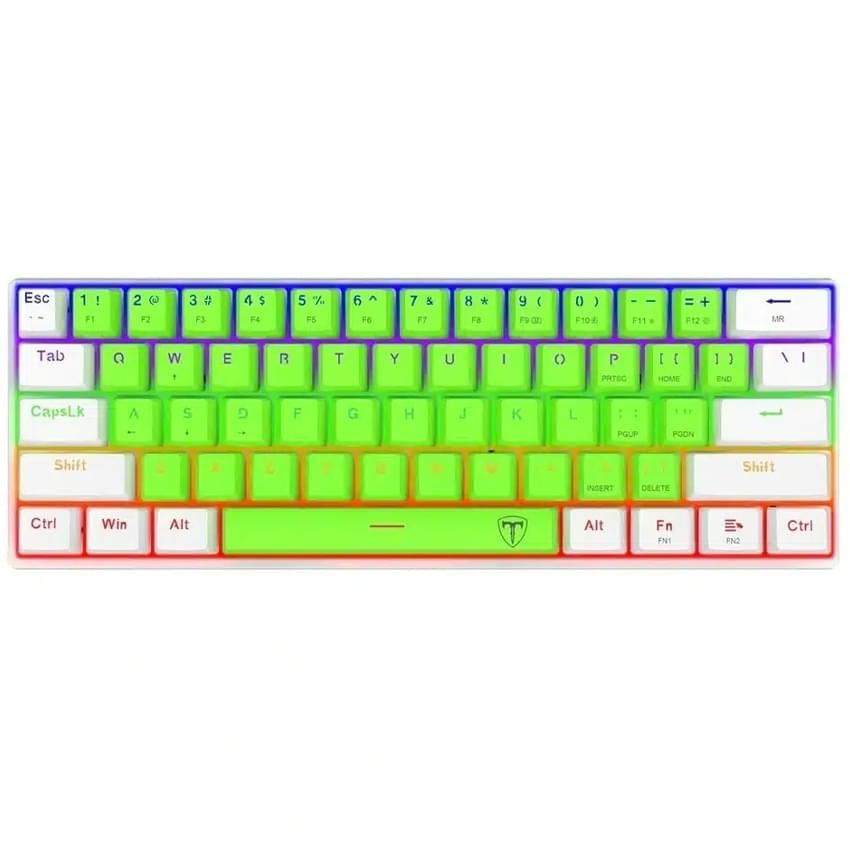 Teclado T-Dagger Arena Mecanico Verde Blanco Switch Brown